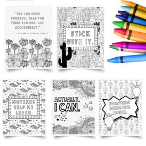 Inspired Affirmations Coloring Pages | Growth Mindset Coloring ...