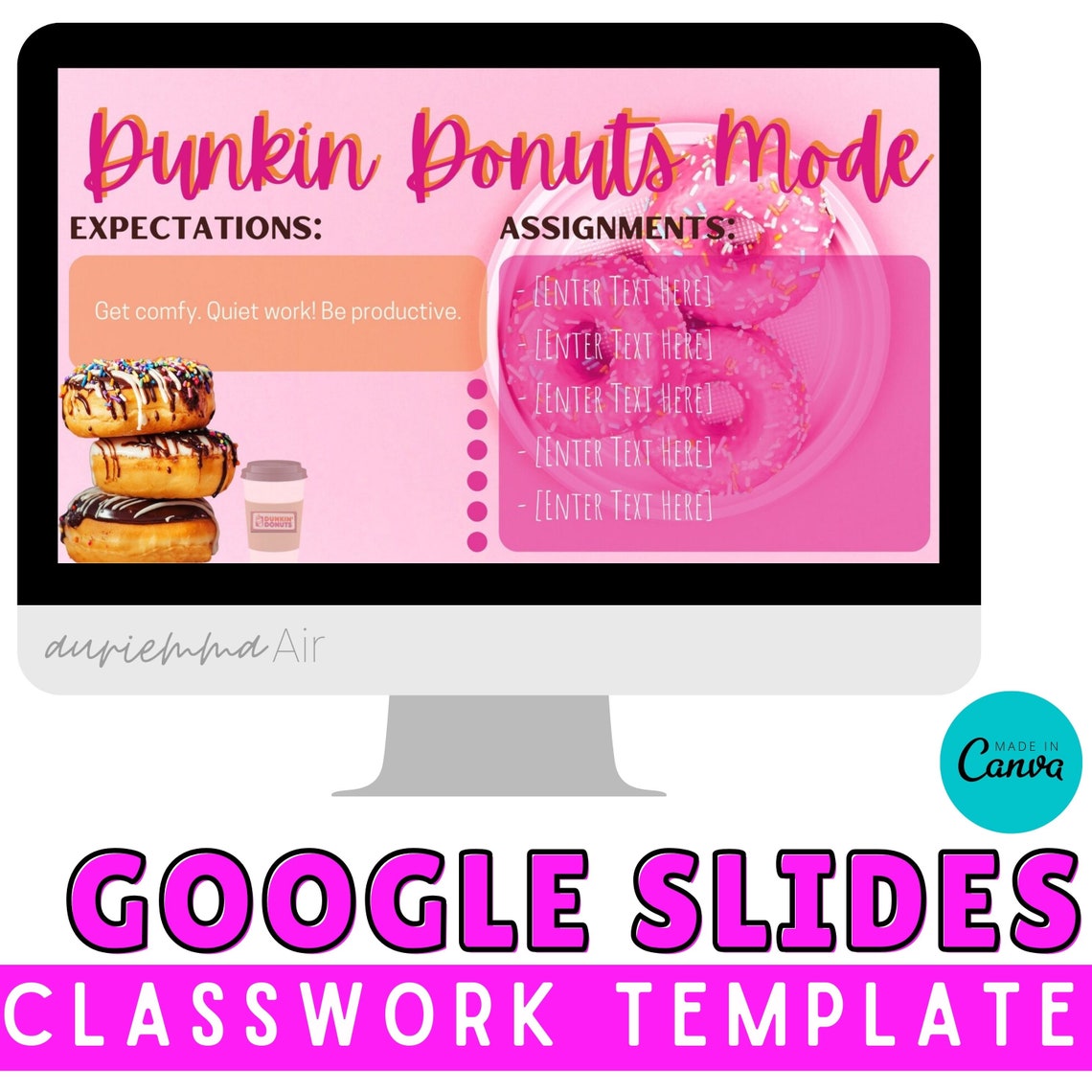 Editable Dunkin' Donuts Mode Smart Board Template | Classroom Modes ...