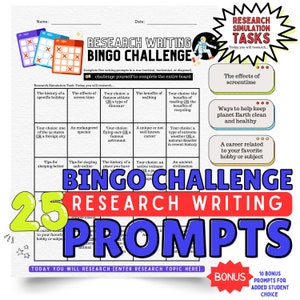 Bingo Board Writing Challenge Bundle | Writer's Notebook Activities ...