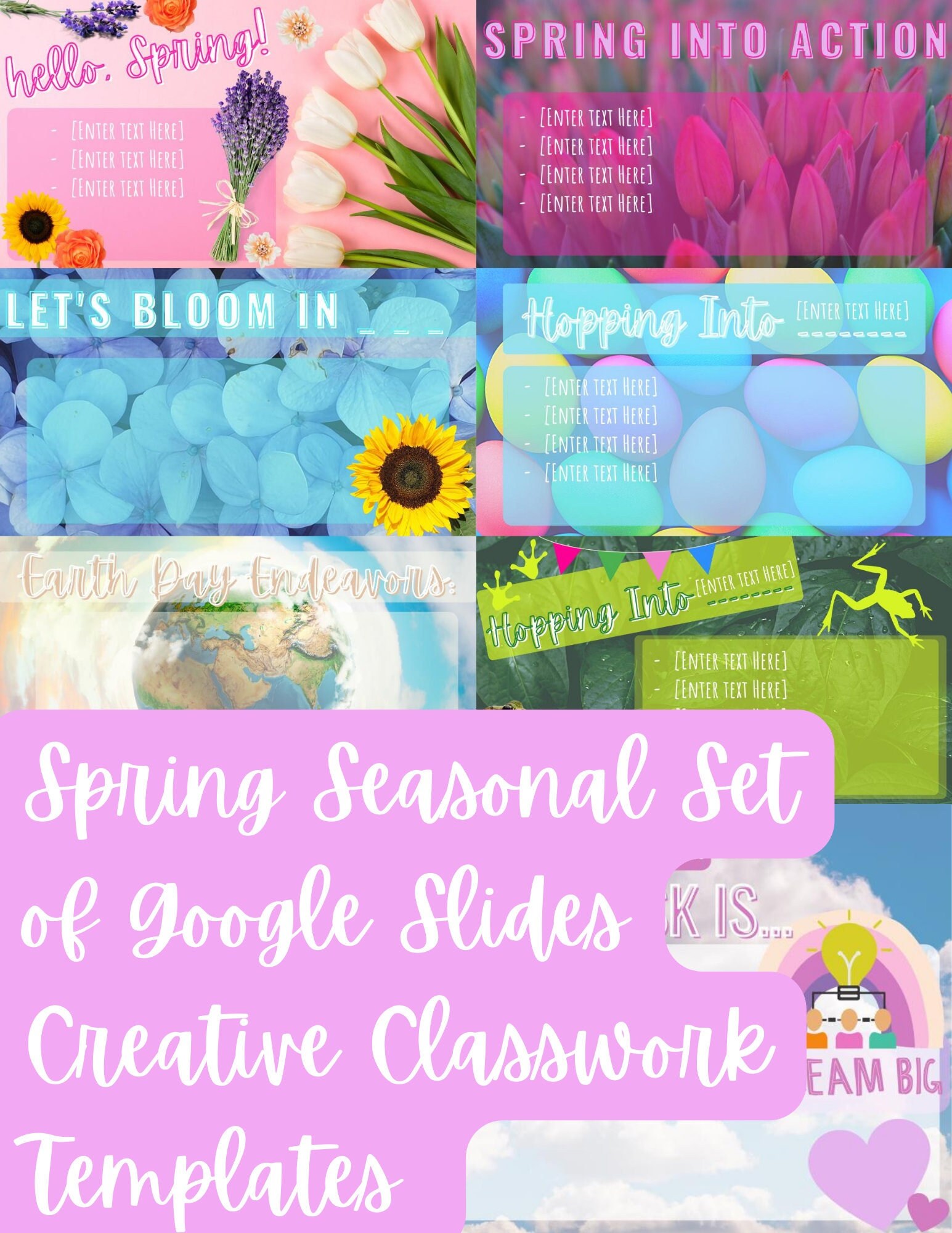 Editable Spring Classwork Slide Template, Google Slides Template ...
