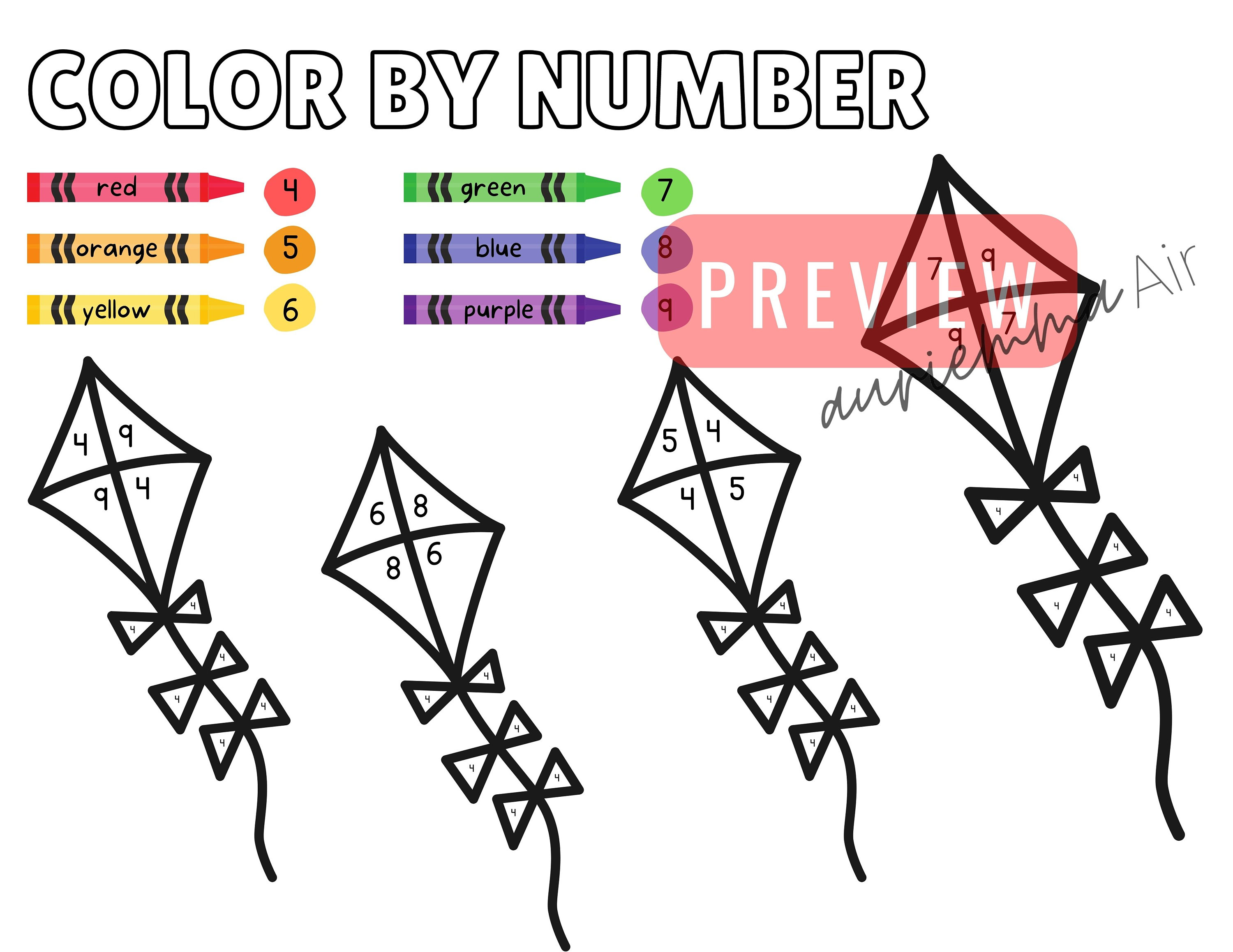 Color by Number, Number Recognition Practice Coloring Worksheets ...