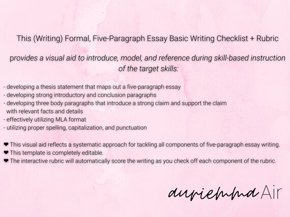 Basic Essay Format Five Paragraph