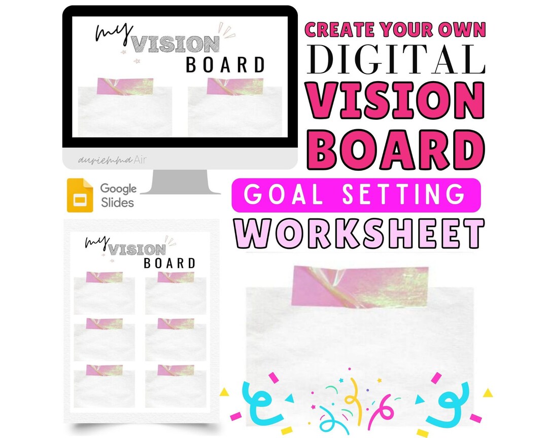 Vision Board Printables, Vision Board Planner, Digital Vision Board Kit ...