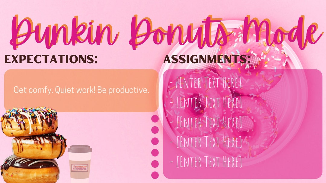Editable Dunkin' Donuts Mode Smart Board Template Teacher - Etsy