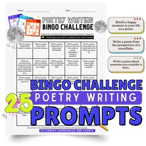 Bingo Board Writing Challenge Bundle | Writer's Notebook Activities ...