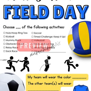Create Your Own Field Day Worksheet, Field Day Activities, Elementary ...