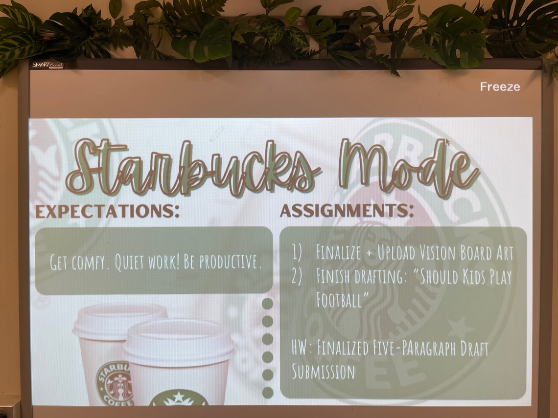 Editable Starbucks Mode Smart Board Template | Classroom Modes ...