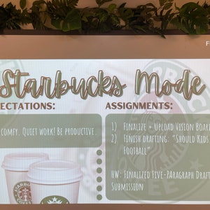 Editable Starbucks Mode Smart Board Template | Classroom Modes ...