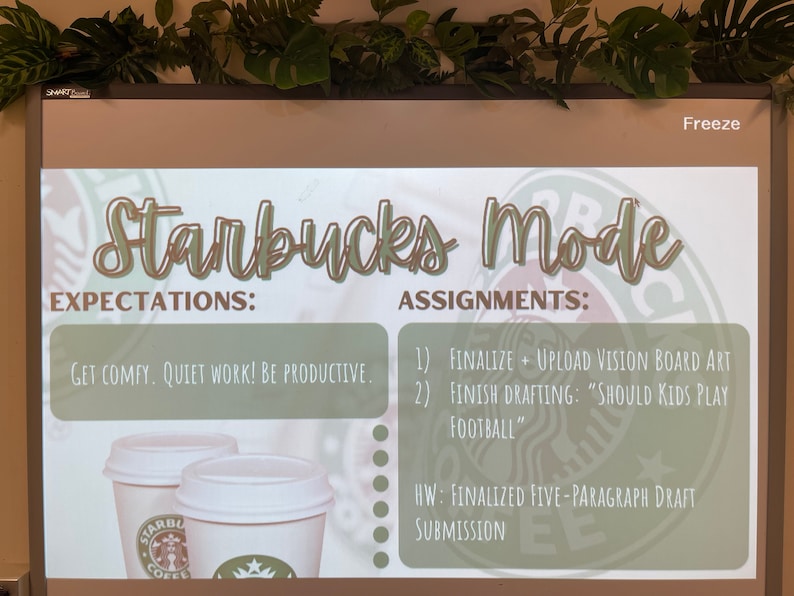 Editable Starbucks Mode Smart Board Template | Classroom Modes ...