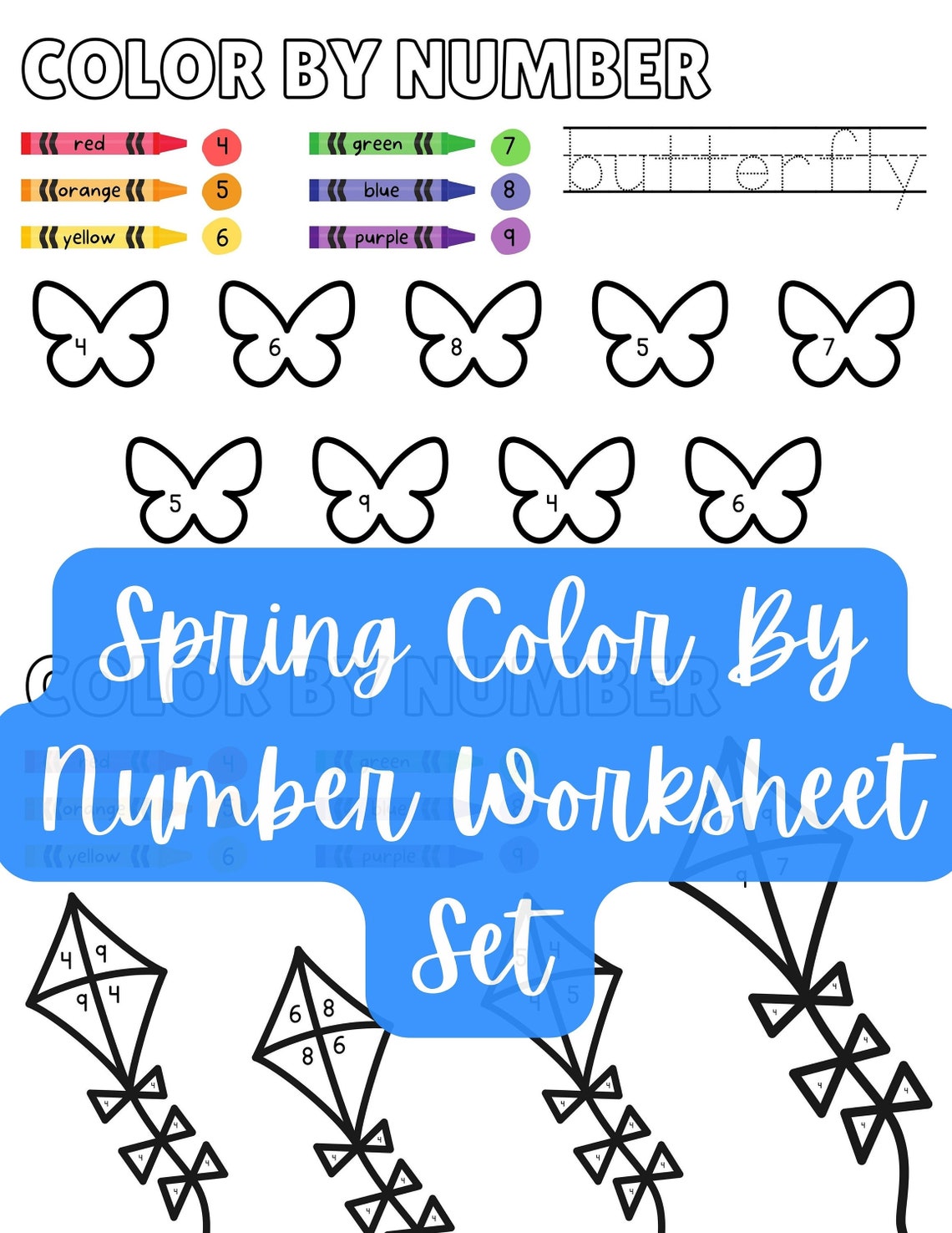 Color by Number, Number Recognition Practice Coloring Worksheets ...