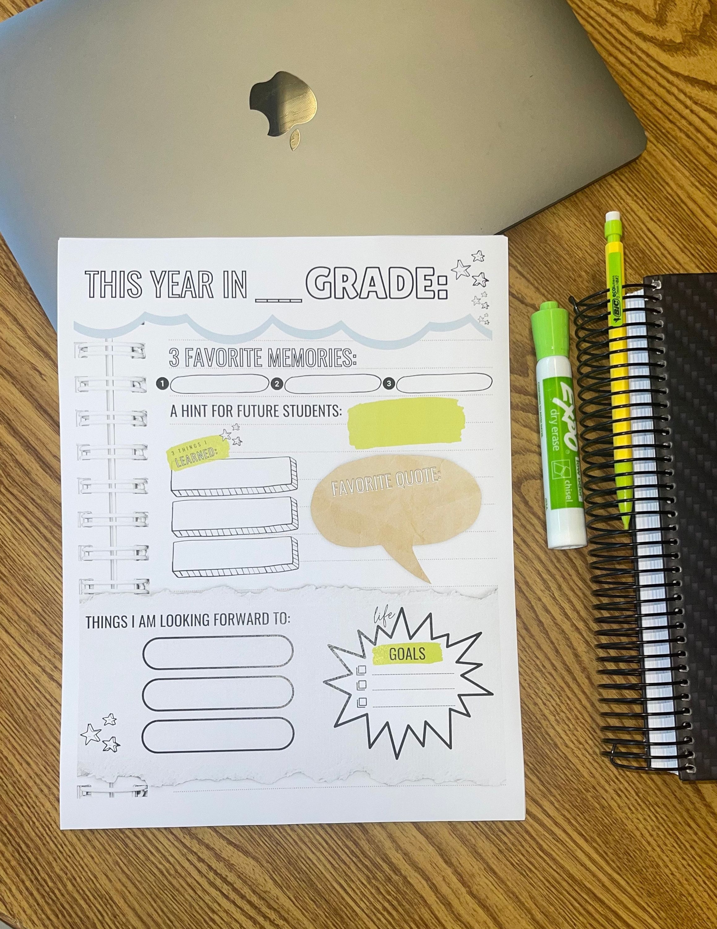 End of School Year Reflection Worksheet, End of Year Classroom ...