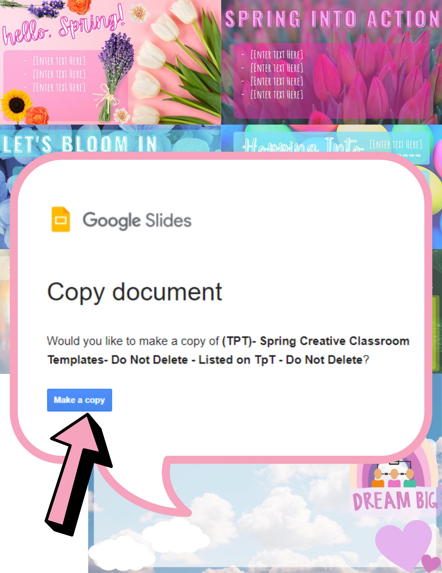 Editable Spring Classwork Slide Template, Google Slides Template ...