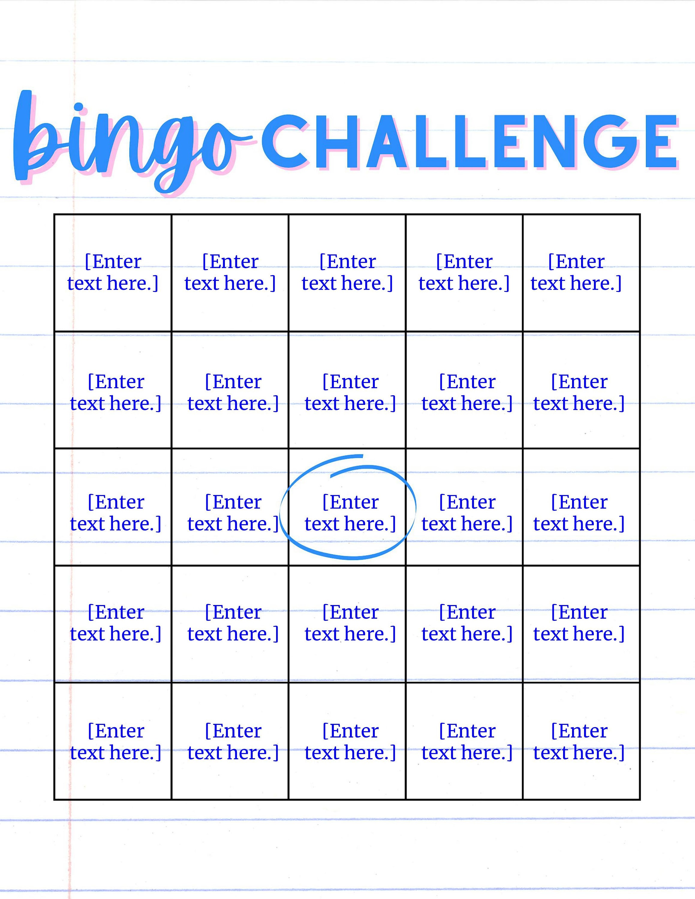 Editable Digital Bingo Templates, Custom Bingo Templates, Book Bingo ...
