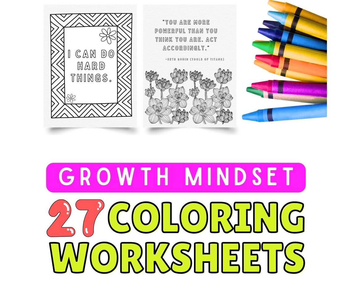 Inspired Affirmations Coloring Pages | Growth Mindset Coloring ...