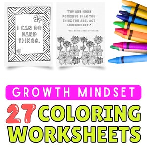 Inspired Affirmations Coloring Pages | Growth Mindset Coloring ...