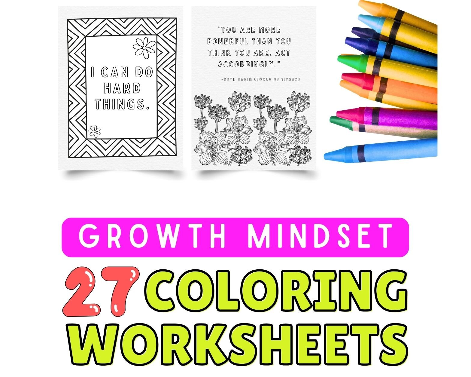 Inspired Affirmations Coloring Pages | Growth Mindset Coloring ...