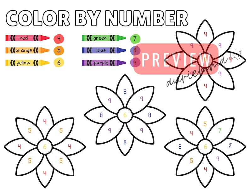 Color by Number, Number Recognition Practice Coloring Worksheets ...