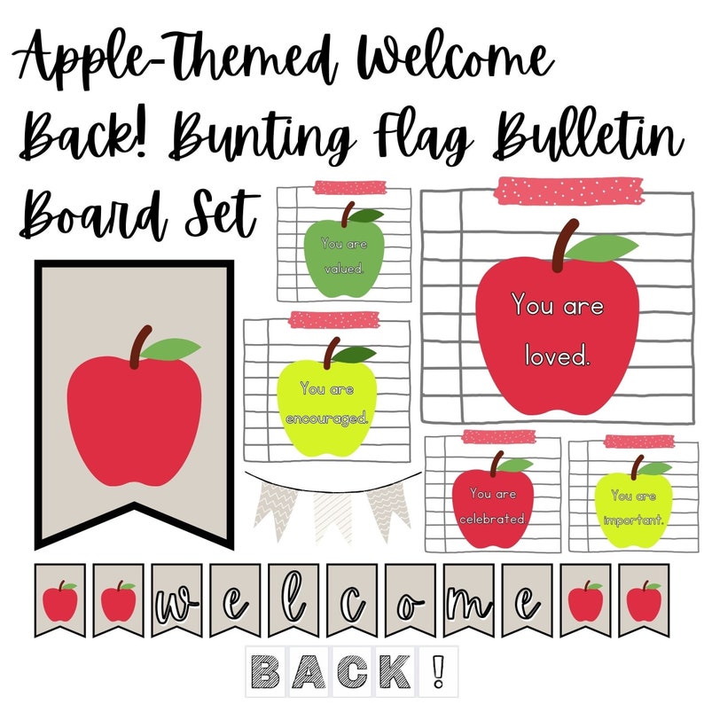 Welcome Back! Bunting Flag Bulletin Board Set, Back to School Bulletin ...