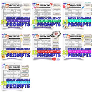 Bingo Board Writing Challenge Bundle | Writer's Notebook Activities ...