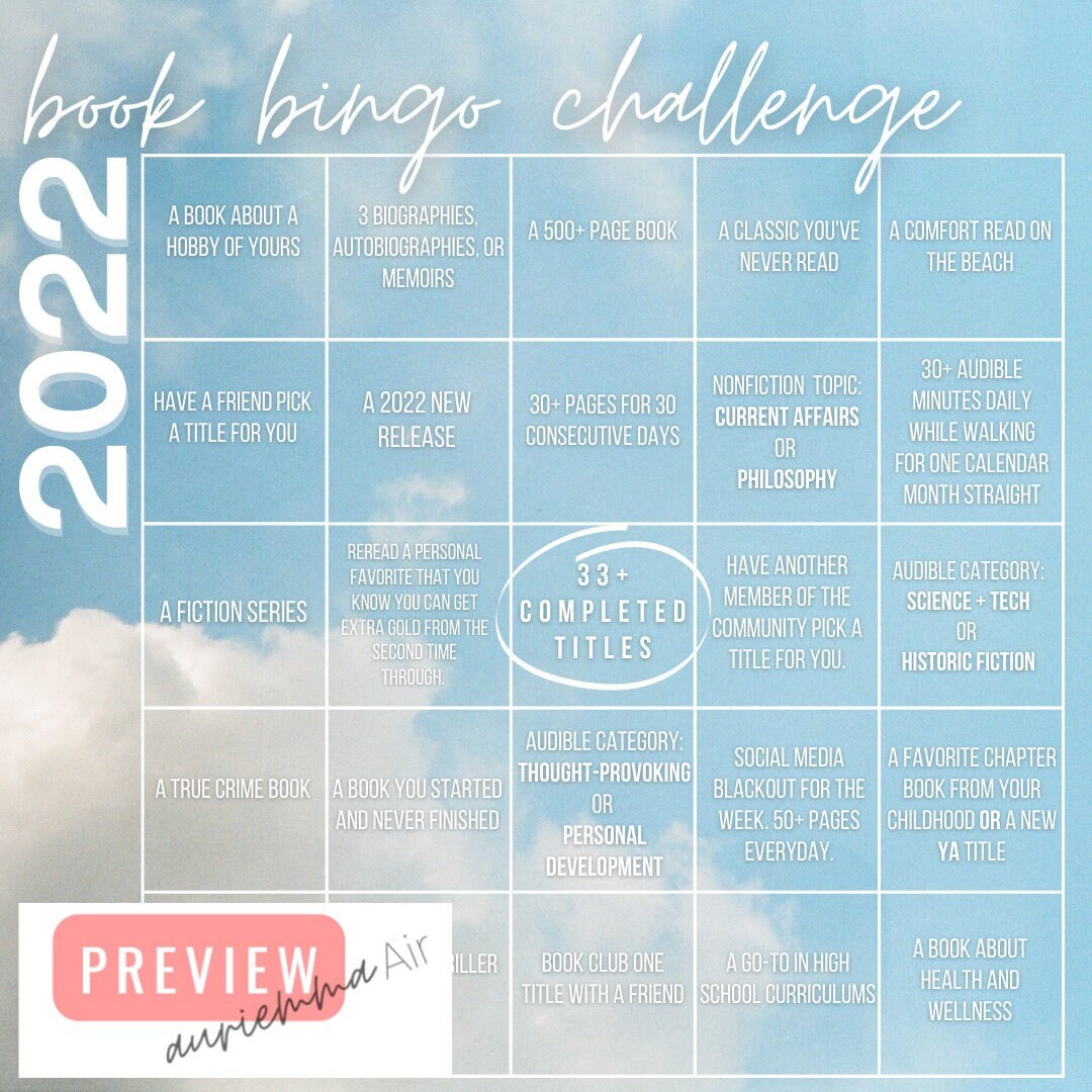 Book Bingo, Reading Challenge, Reading Tracker, Reading Challenge for ...