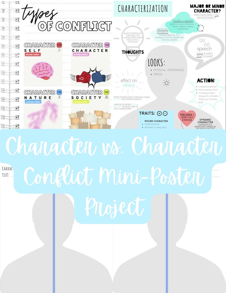 Reading Character Vs. Character Conflict Mini-poster Project ...