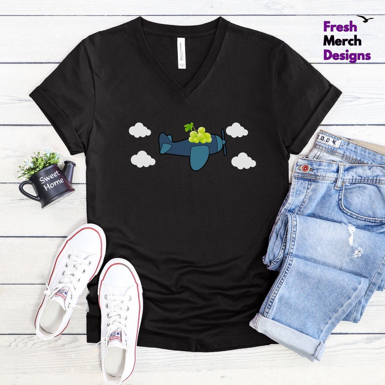 Pilot Grape V-neck Teeyeah Hes a Pilot Grapefunny Pakistani - Etsy