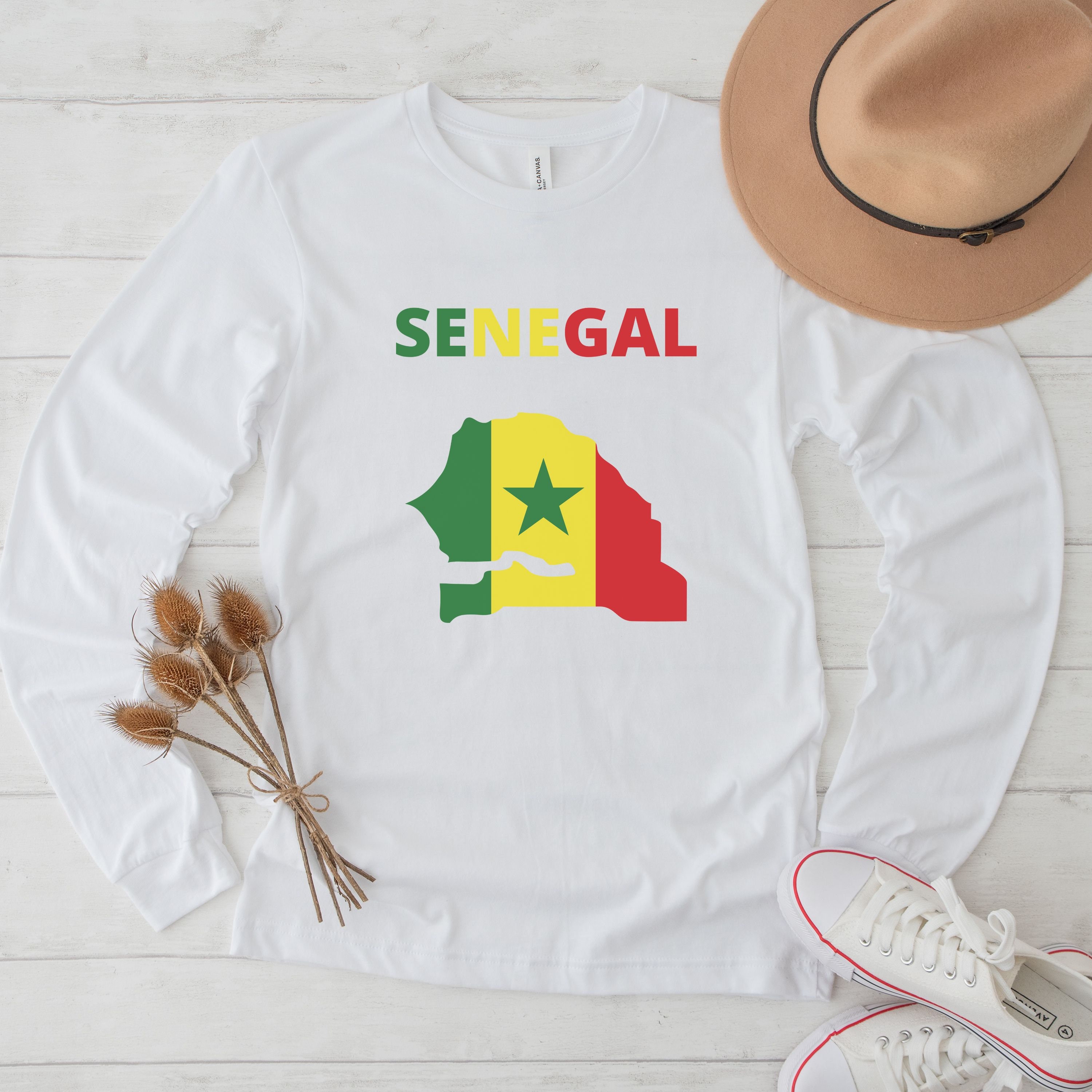 SENEGAL Long Sleeve T-shirt,senegal Gift,senegal Gifts,senegal Flag Map ...