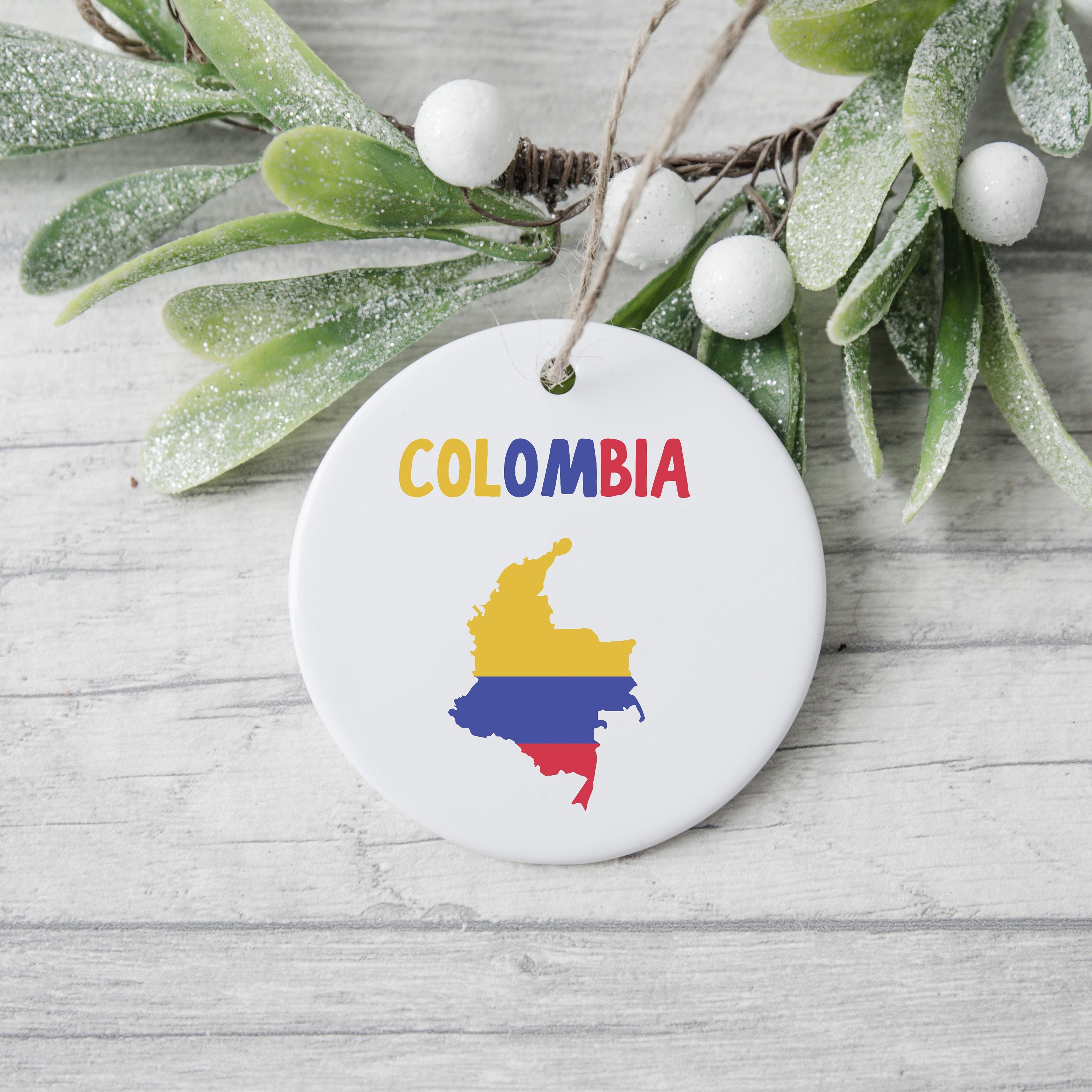 COLOMBIA ORNAMENT, Colombia Gifts, Country Ornaments, Ceramic Ornament ...