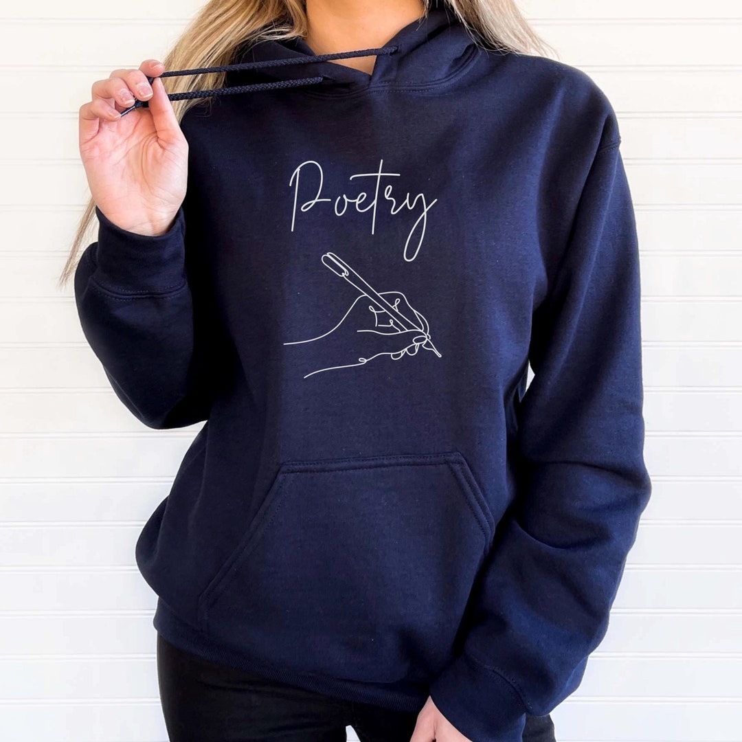 Poetry Hoodie, Poetry Fan Gift, Inspirational Clothing, Word Art Hoodie ...