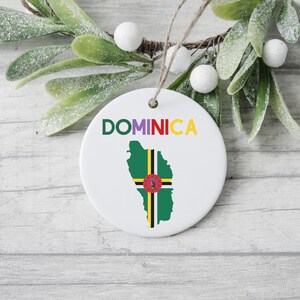 DOMINICA ORNAMENT, Patriotic Ornaments, Country Ornaments, Flag and Map ...