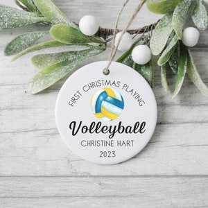 Personalized Volleyball Christmas Ornament, First Christmas Playing ...