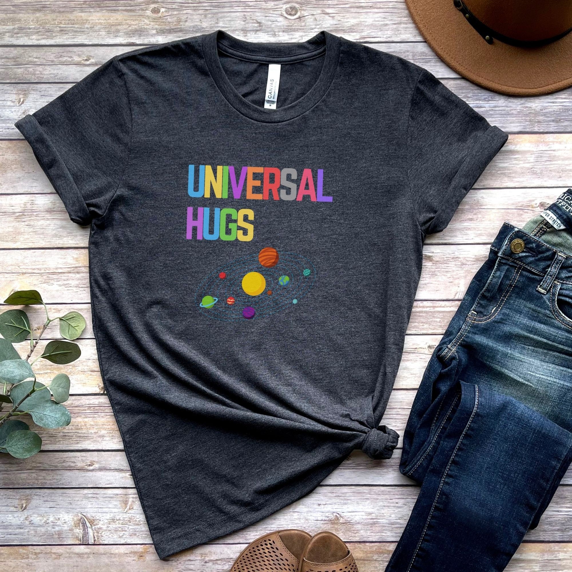 Camiseta Universal Hugs, Abrazos Universales, Camisa Espacial, Amor ...