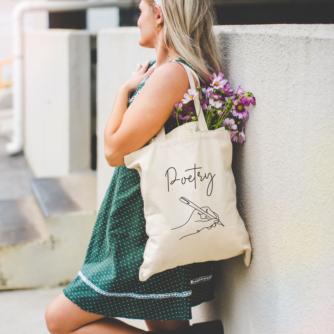 Poetry Tote Bag: 100% Cotton Canvas Book Lover Gift - Etsy