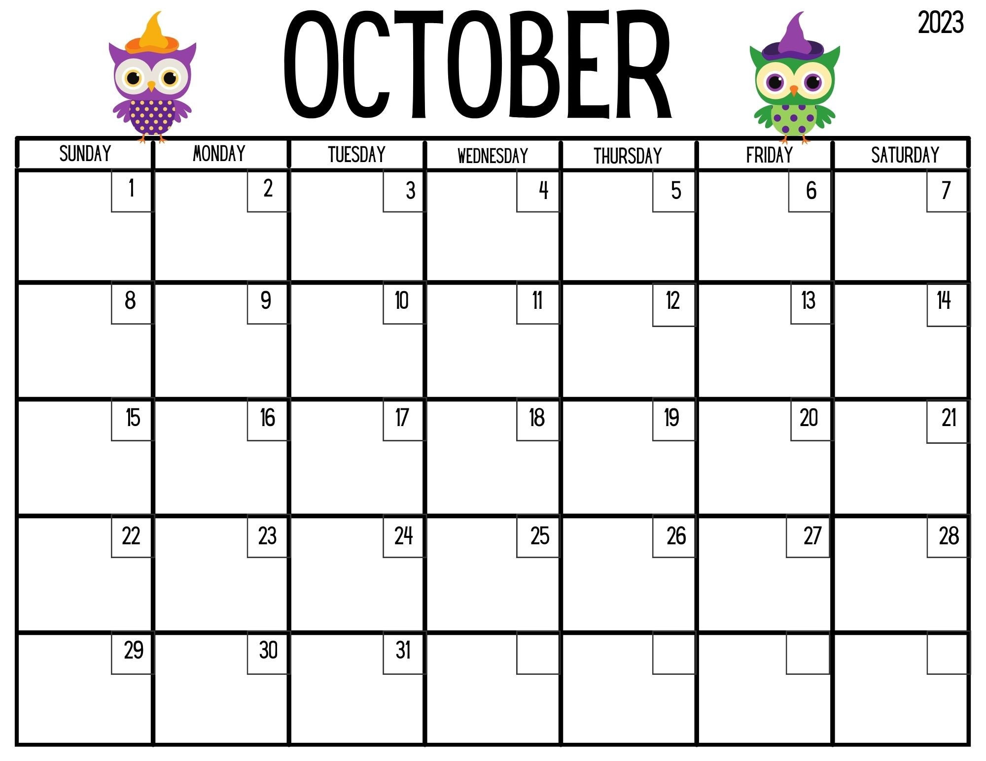 Owl Editable 13 Month Calendar - Etsy