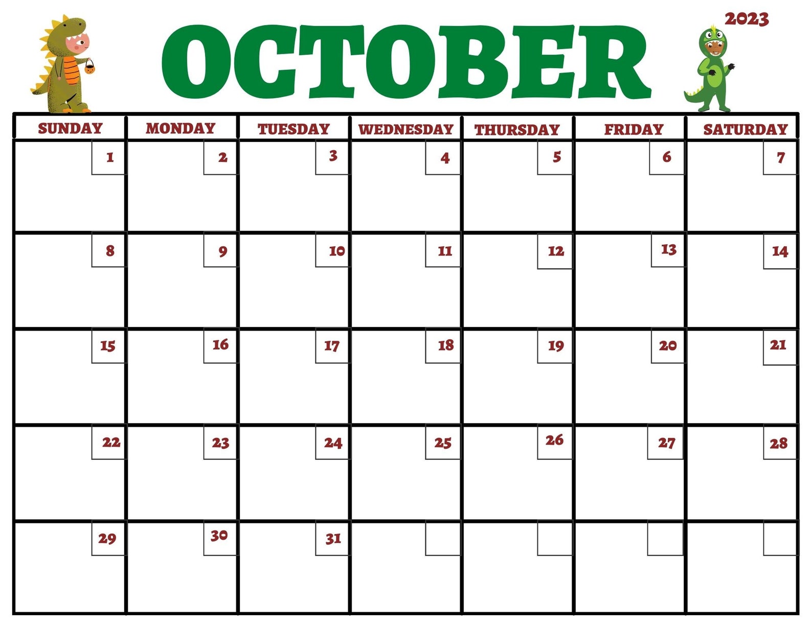 Dinosaur Editable Classroom Calendar Aug 2023 Aug 2024 - Etsy