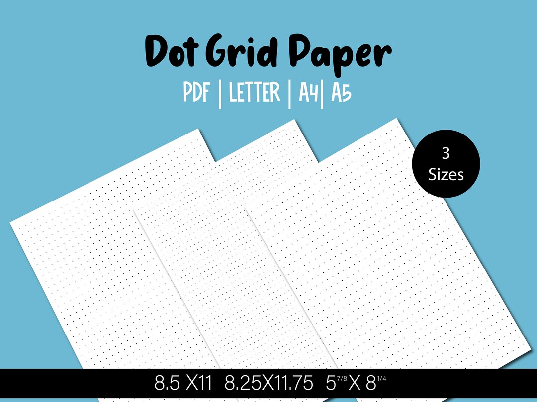 Printable PDF Dot Grid Paper Printable, Bullet Journal Dot Grid Paper ...