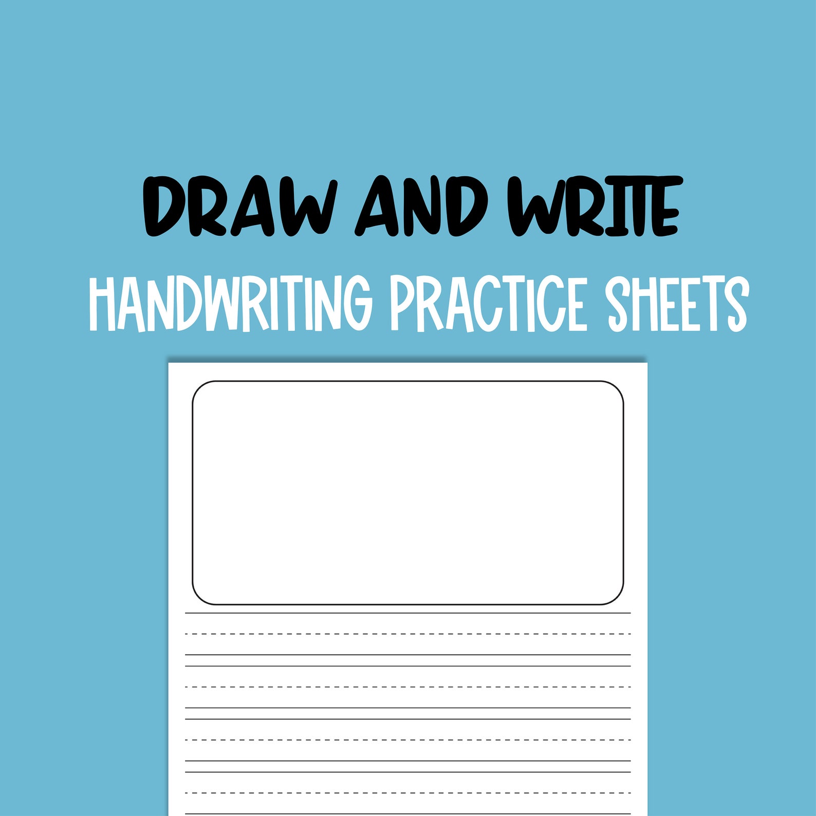 School Worksheet, Draw and Write Template Practice Paper, Preschool ...