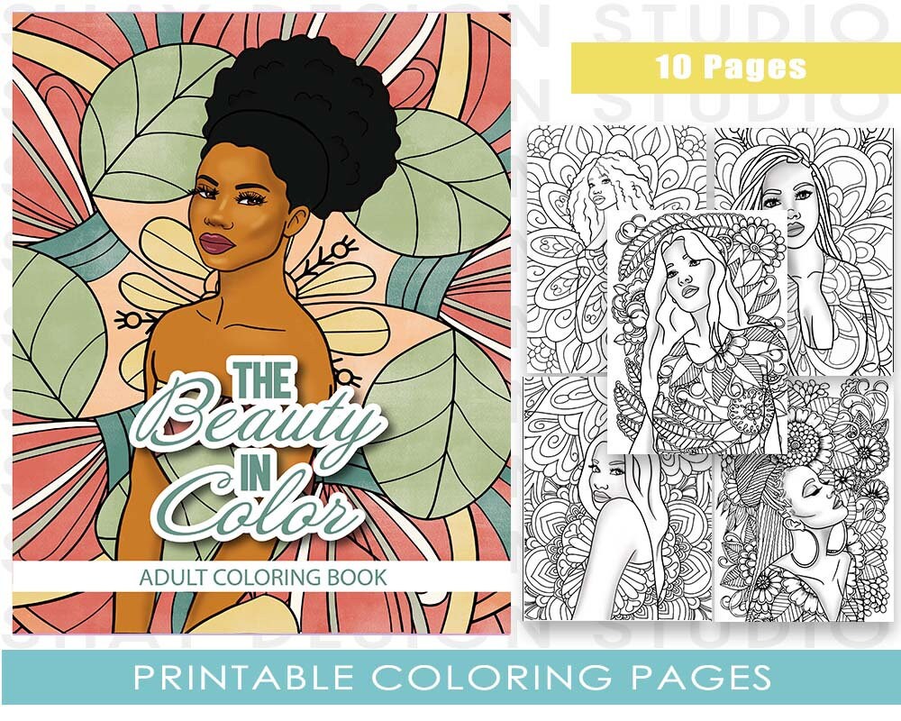 The Beauty in Color Adult Coloring Book Printable Coloring - Etsy