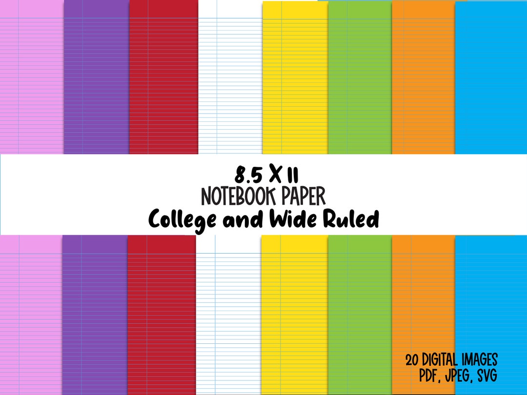 School Notebook Papers, Handwriting Pracitice, Homeschool, Lined ...