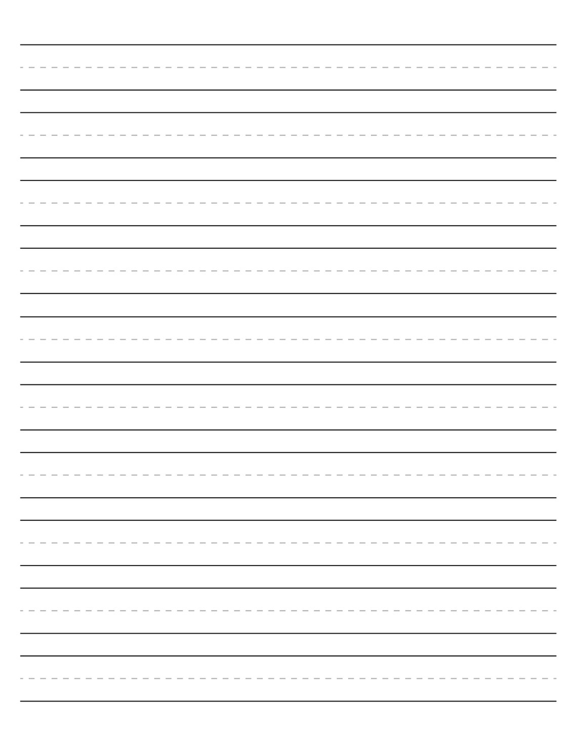 Blank Ruled Handwriting Practice Sheet for Kids. Printable Handwriting ...