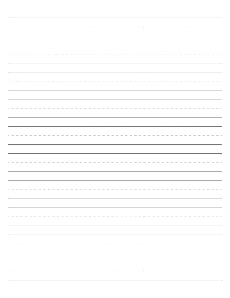 Blank Ruled Handwriting Practice Sheet for Kids. Printable Handwriting ...