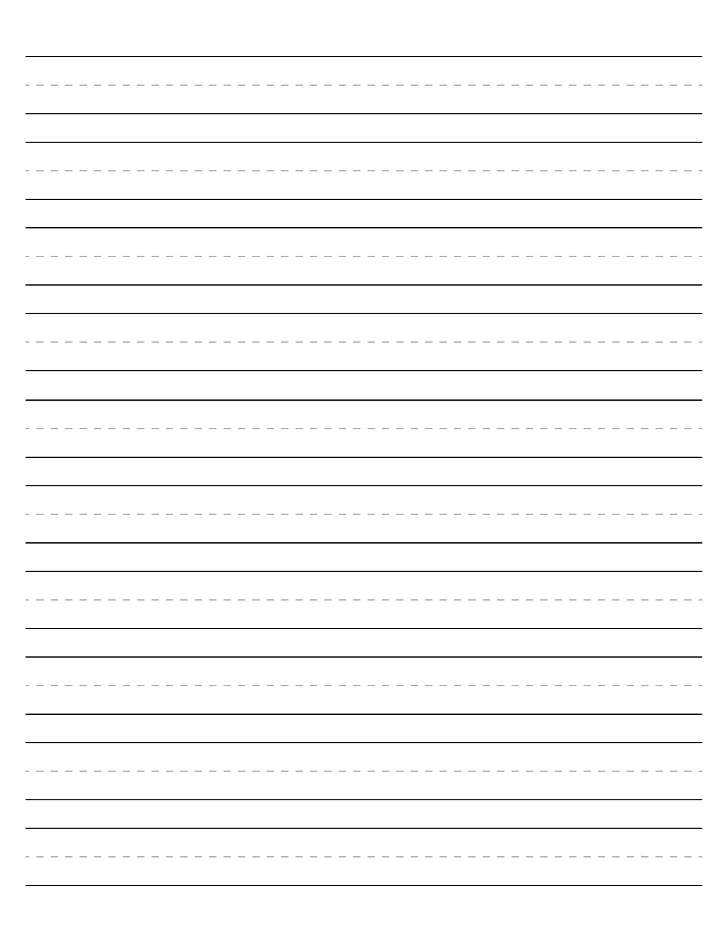 Blank Ruled Handwriting Practice Sheet for Kids. Printable Handwriting ...