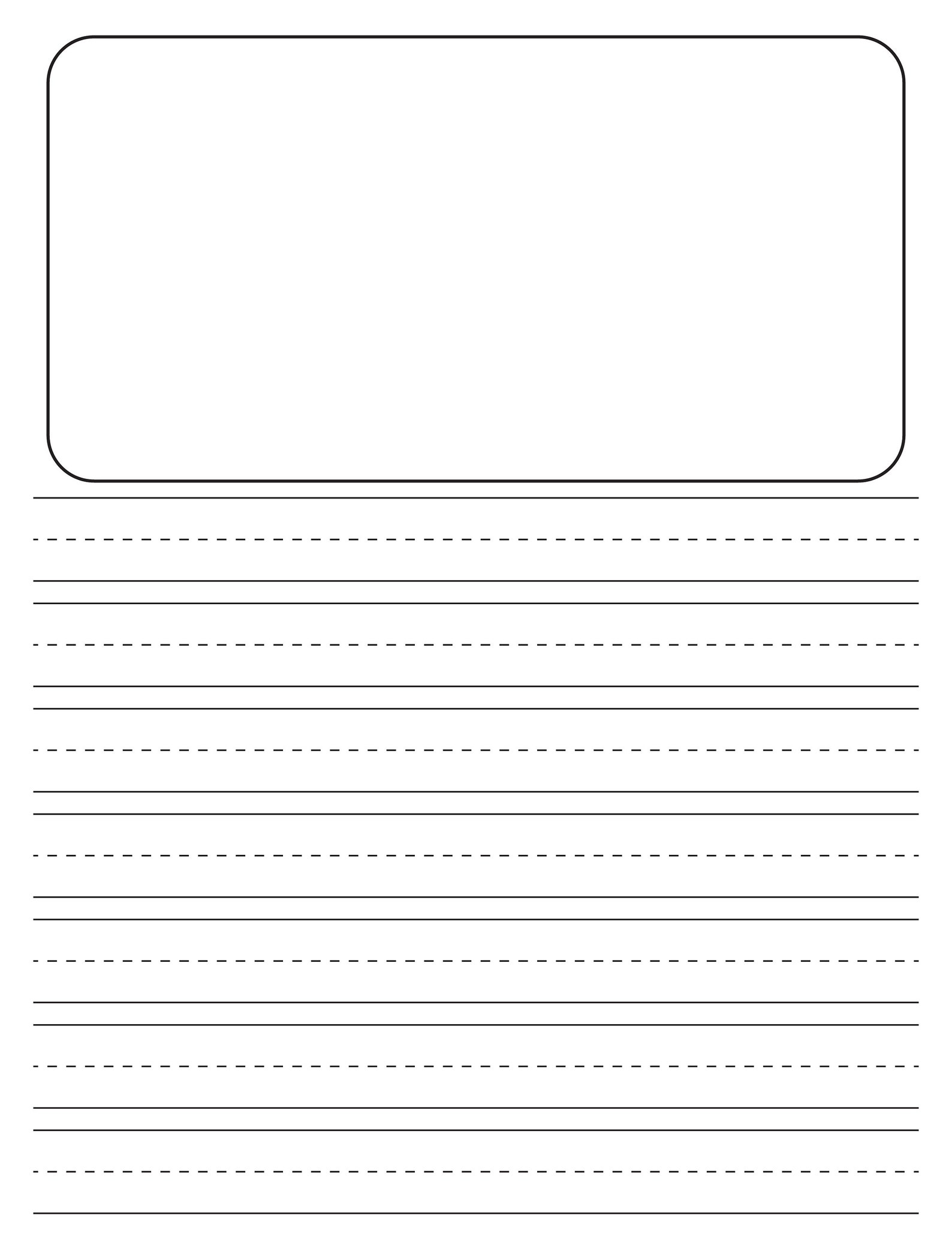 School Worksheet, Draw and Write Template Practice Paper, Preschool ...