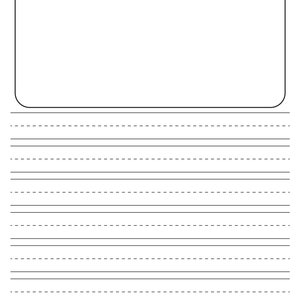 School Worksheet, Draw and Write Template Practice Paper, Preschool ...