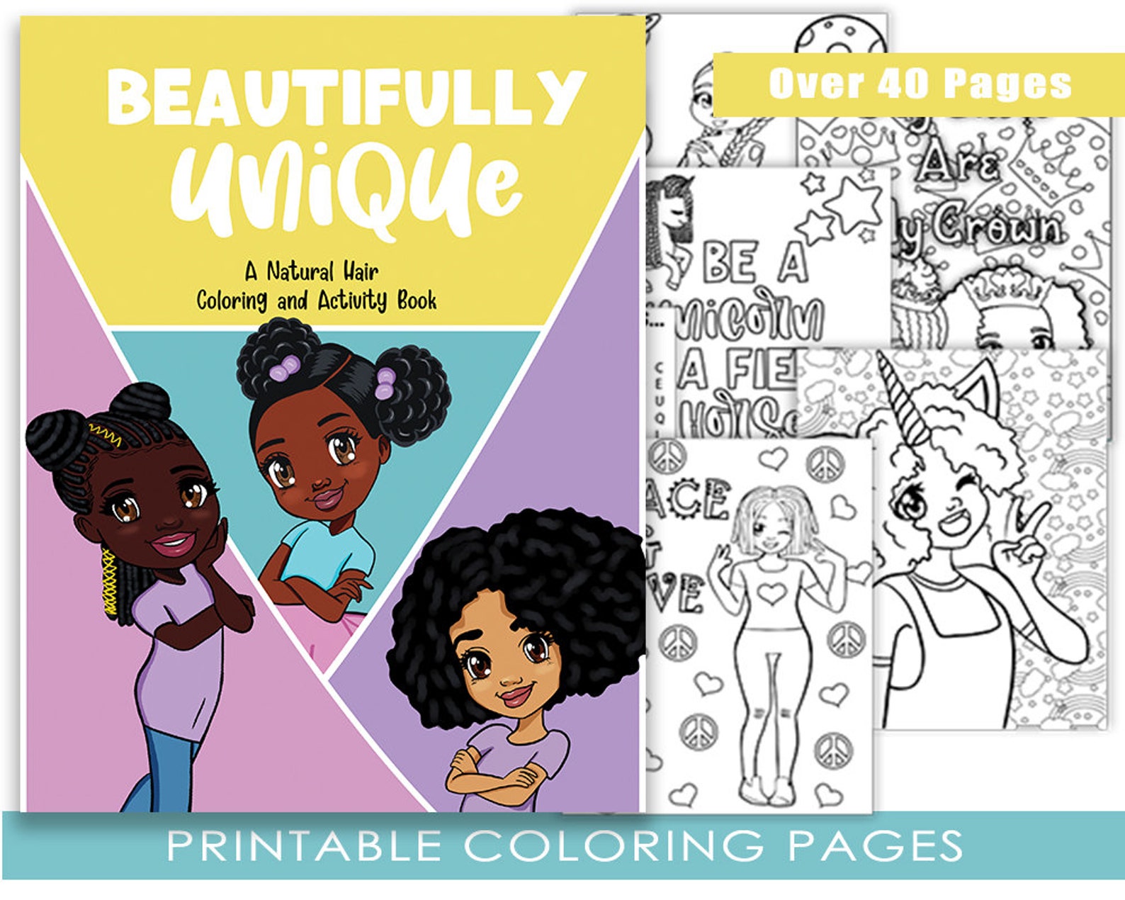 Natural Hair Coloring Book for Kids Beautifully Unique. Instant ...
