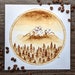 Coffee Painting Coffeescape Mountain Scene - Giclee Print - Etsy