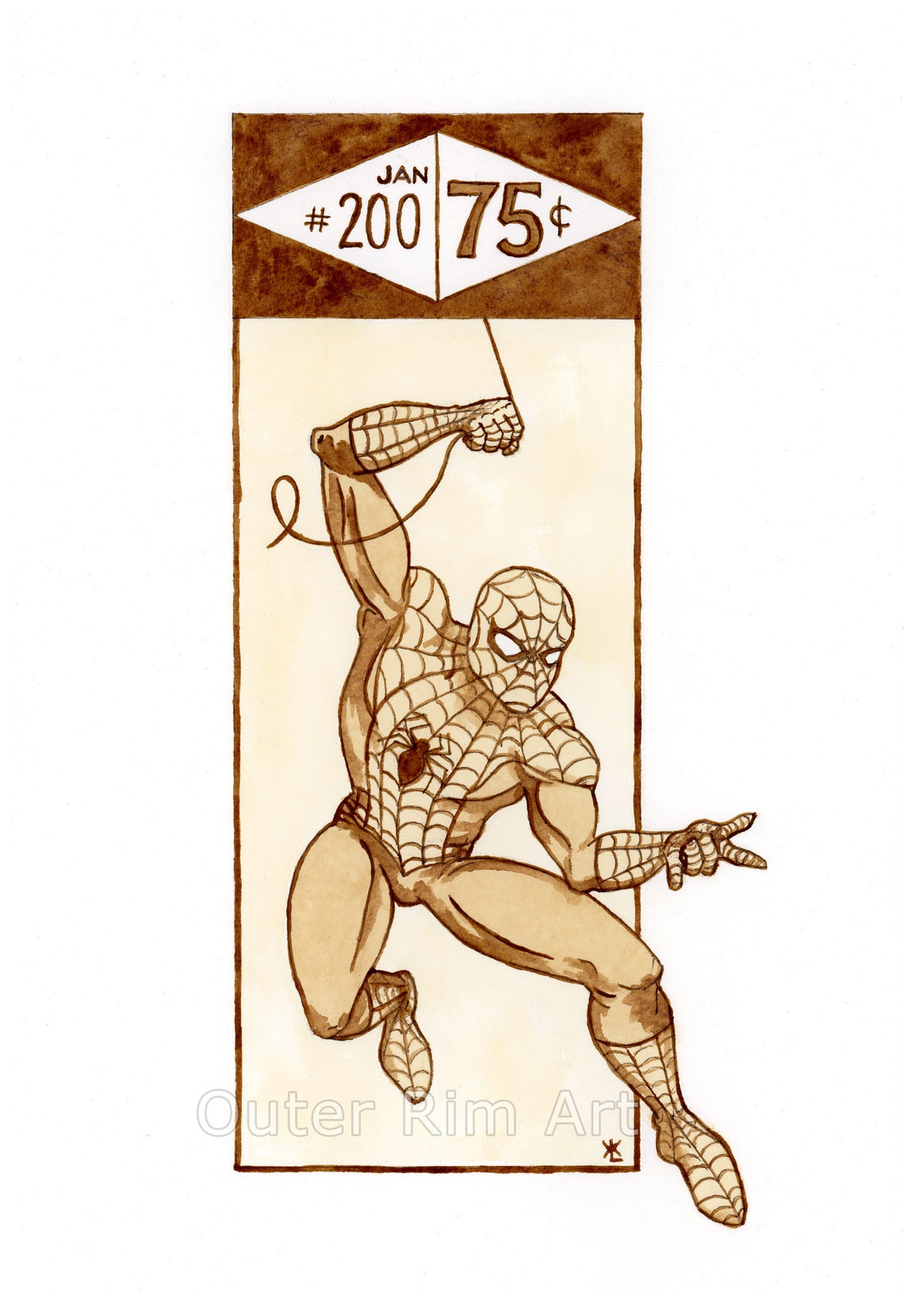 Amazing Spider-man Corner Box Coffee Painting Print - Etsy