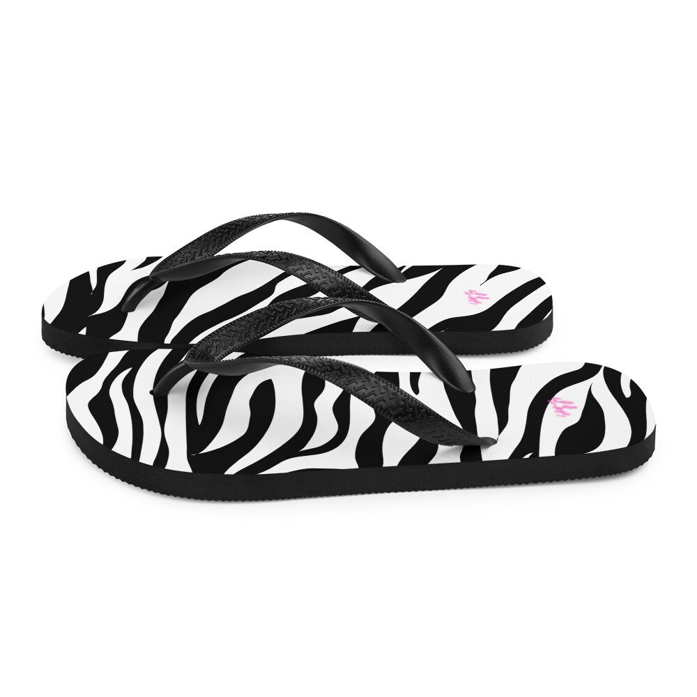 Zebra Print Flip Flops, Animal Print Flipflops, Wild Animal Flipflops ...