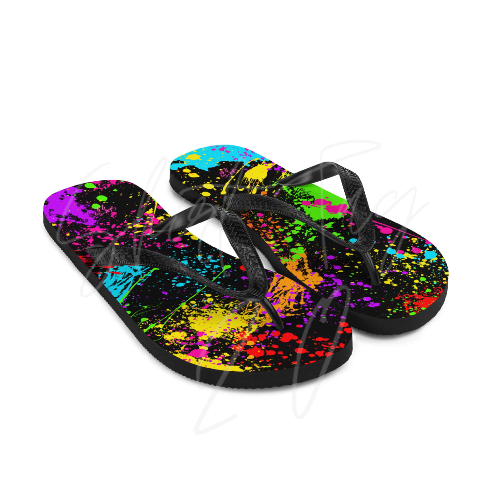 80s Neon Graffiti Flip Flops 80s Flipflops 80s Themed - Etsy
