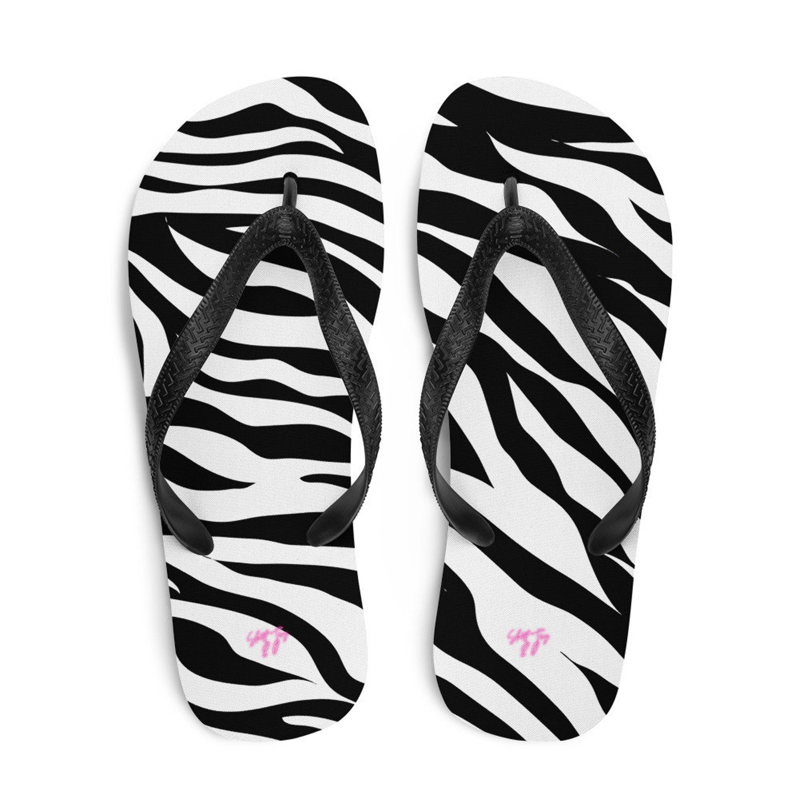 Zebra Print Flip Flops, Animal Print Flipflops, Wild Animal Flipflops ...